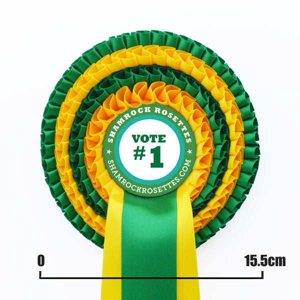 Four Tier Rosette with One Printed Tail – Shamrock Rosettes