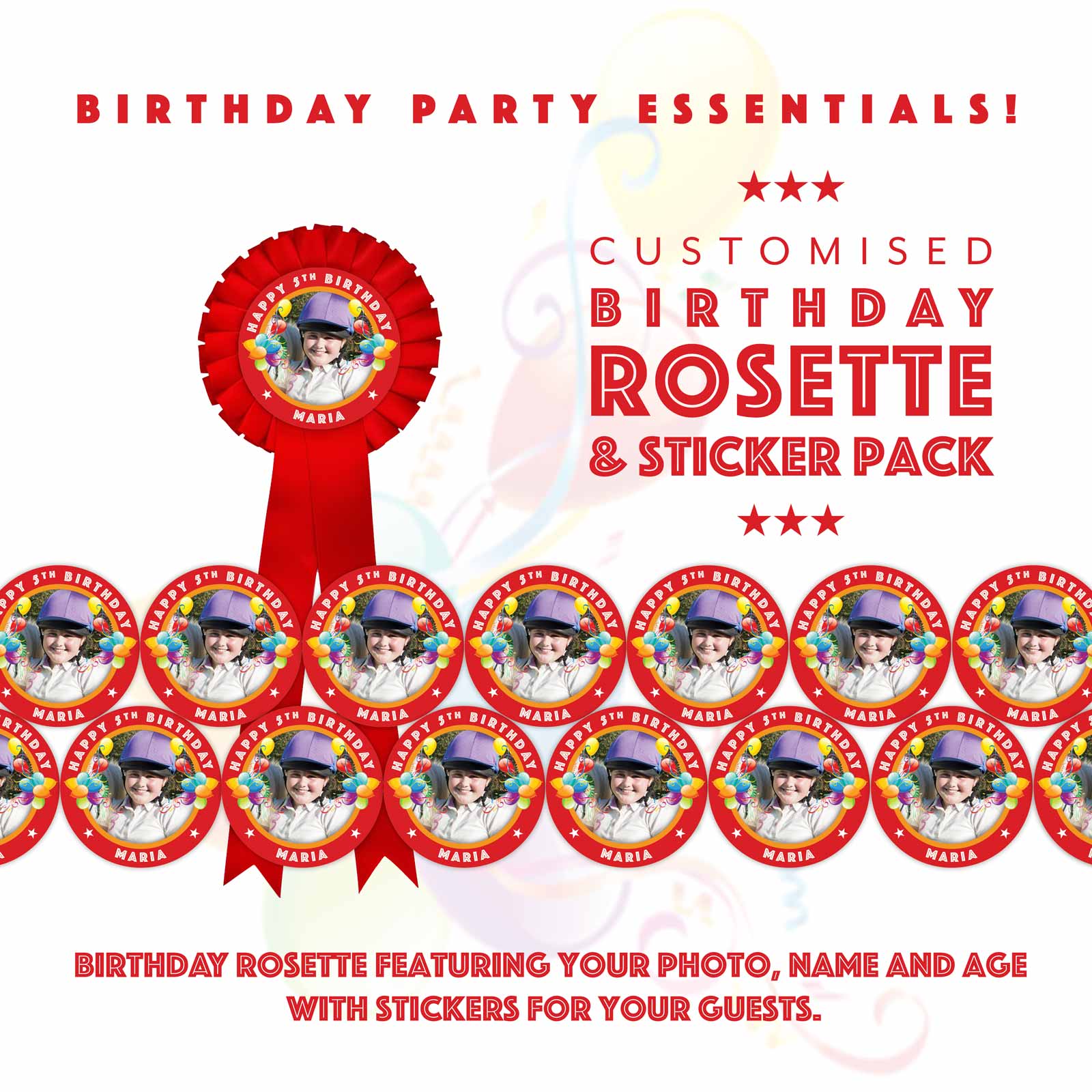 Birthday Rosette & Sticker Pack – Shamrock Rosettes